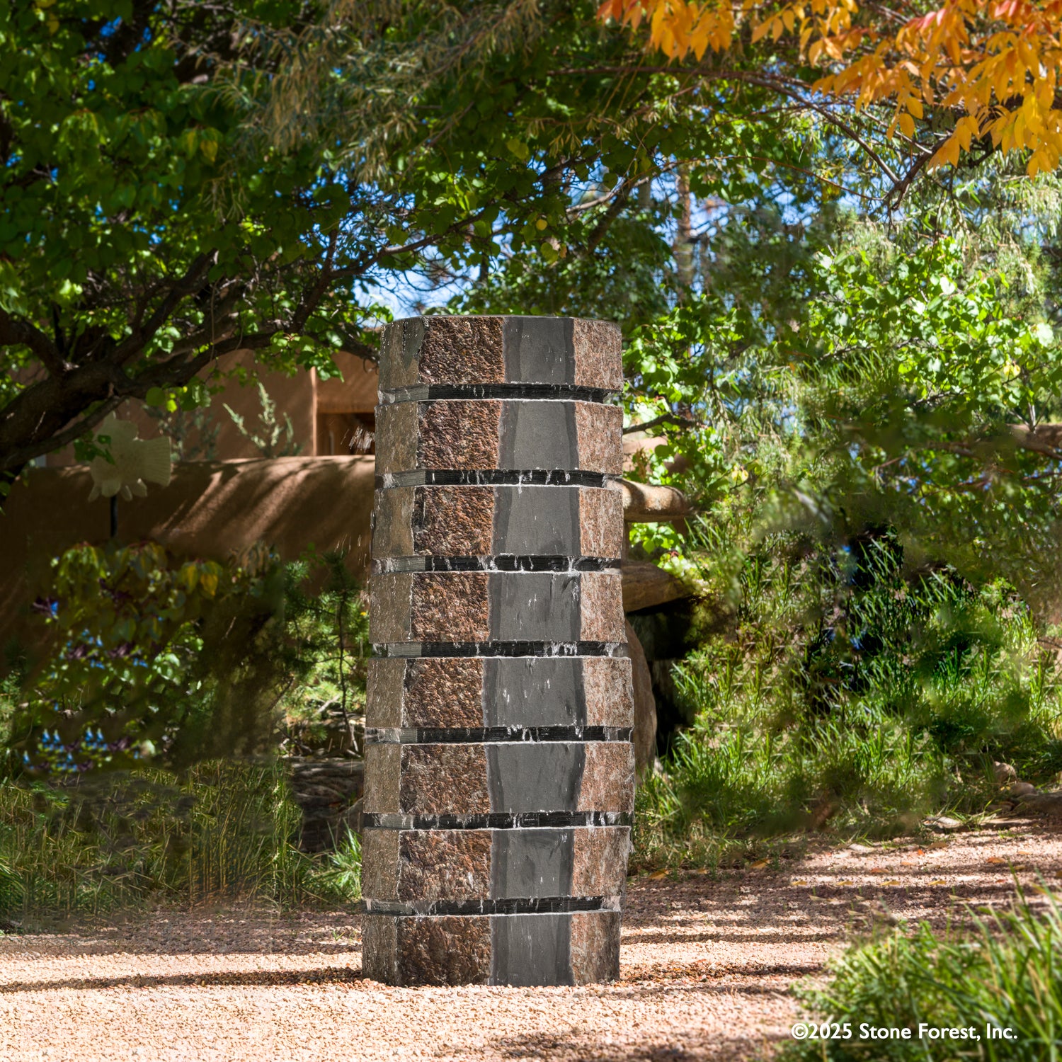 Tiered Basalt Column Fountains | Modern Stone Water Features | Stone ...
